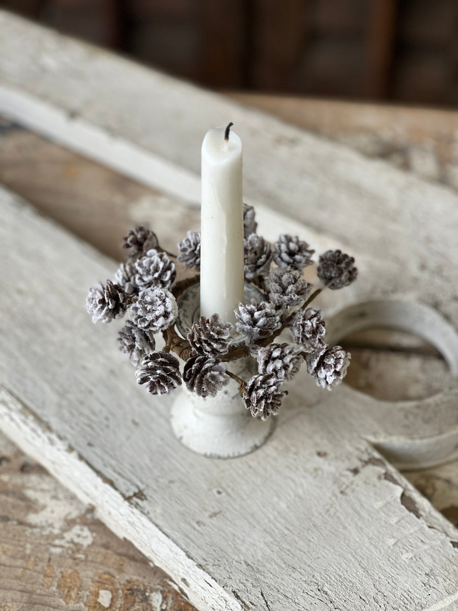 Snow crested Pinecone Small Candle Ring – Birch Lane by Jennifer